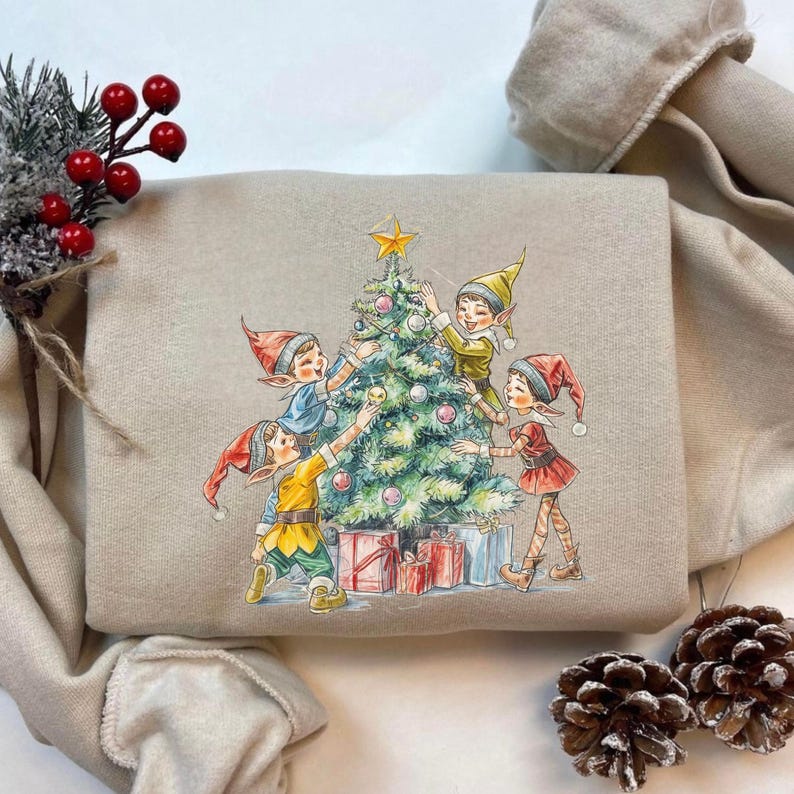 Printable Christmas Elf Art, Holiday Wall Decor, Children’s Christmas ...