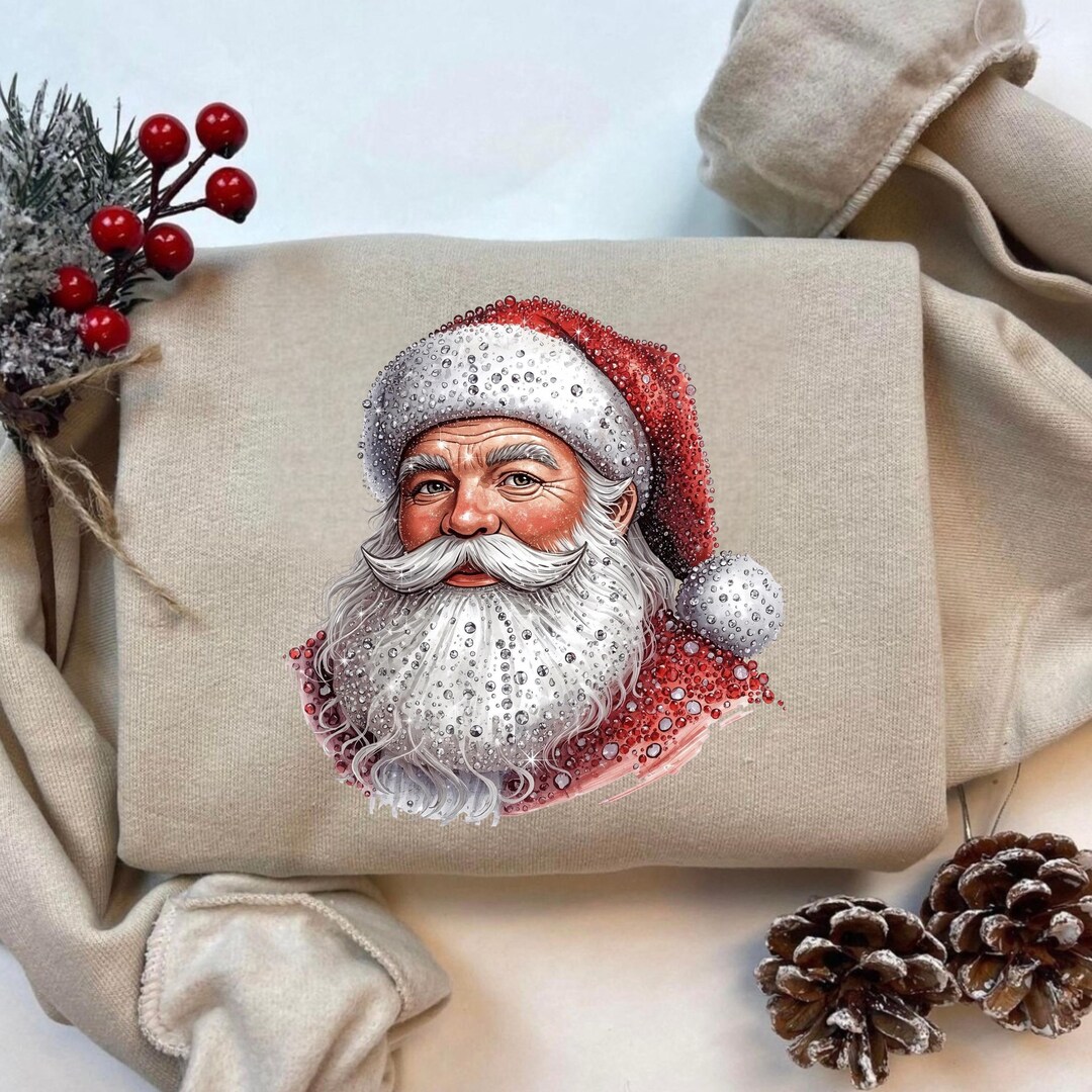 Rhinestone Santa Png, Bling Christmas Png, Crystal Mosaic Holiday ...