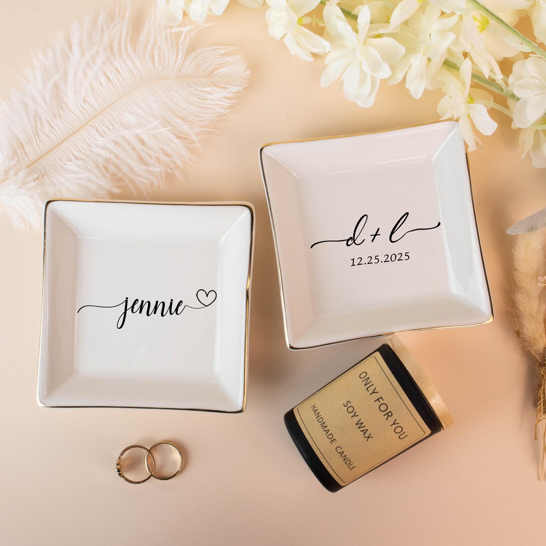 Mrs Custom Ring Dish, Personalized Engagement Ring Dish, Wedding Ring ...