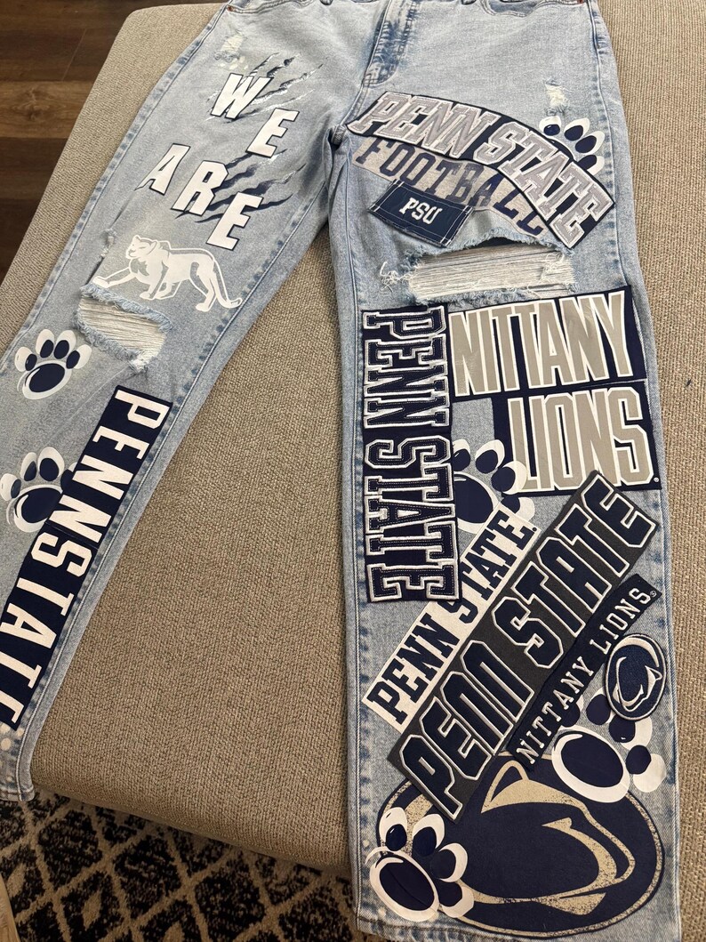 Custom College Jeans - Reworked - Etsy