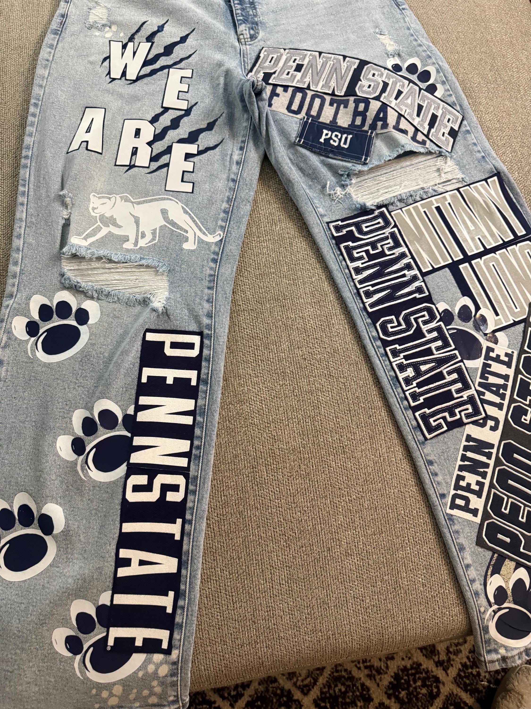 Custom College Jeans - Reworked - Etsy