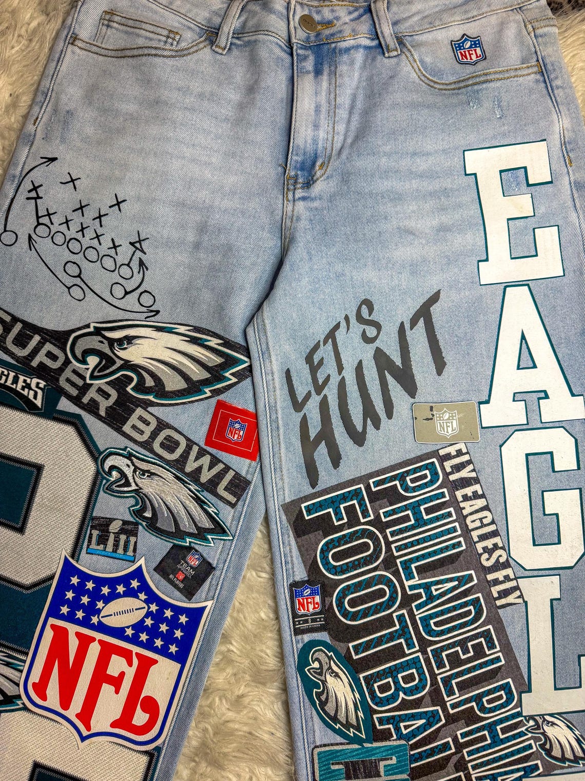 Custom NFL Jeans - Reworked - Etsy