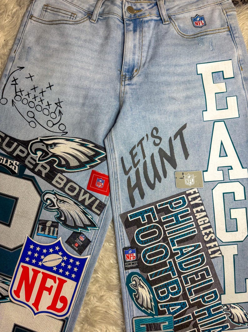 Custom NFL Jeans - Reworked - Etsy