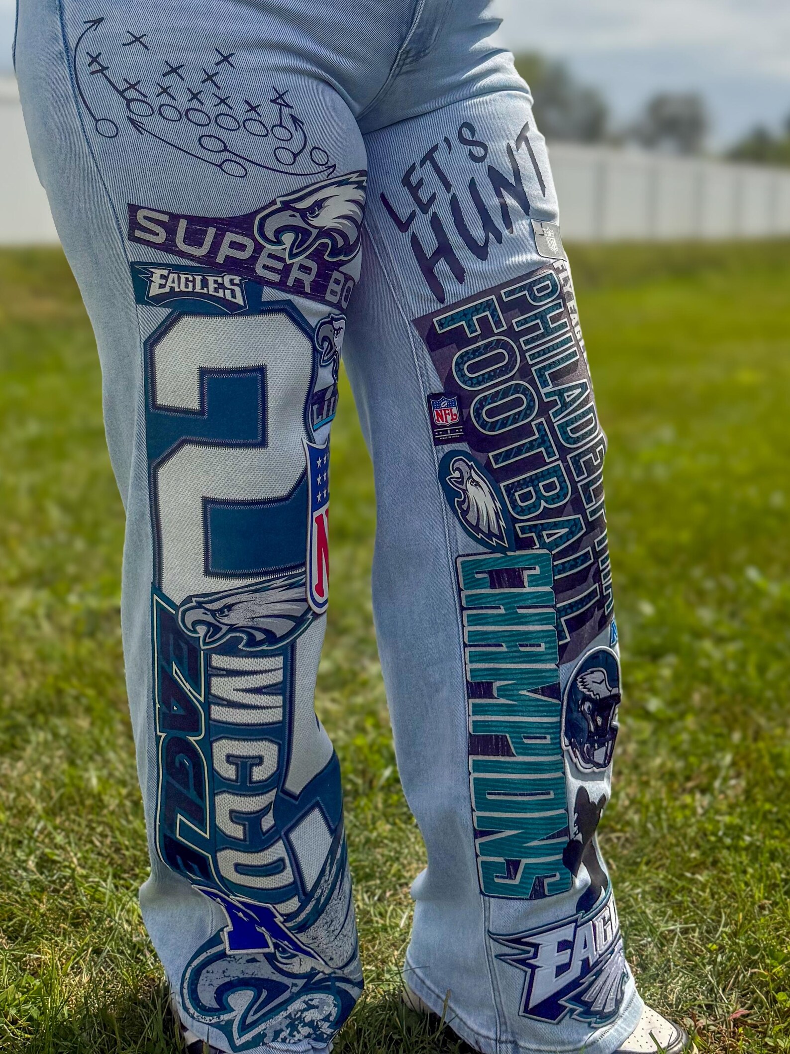 Custom NFL Jeans - Reworked - Etsy