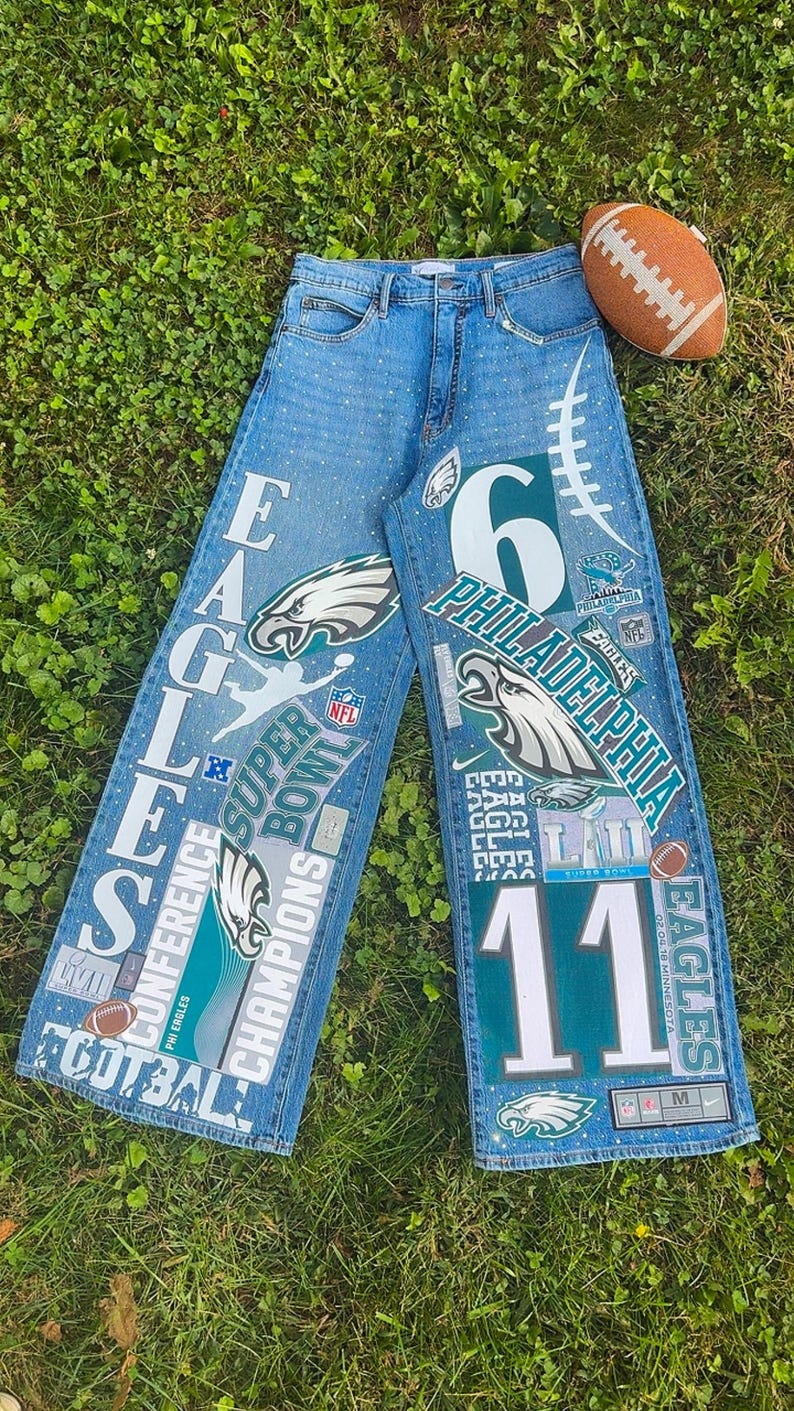 Custom NFL Jeans - Reworked - Etsy
