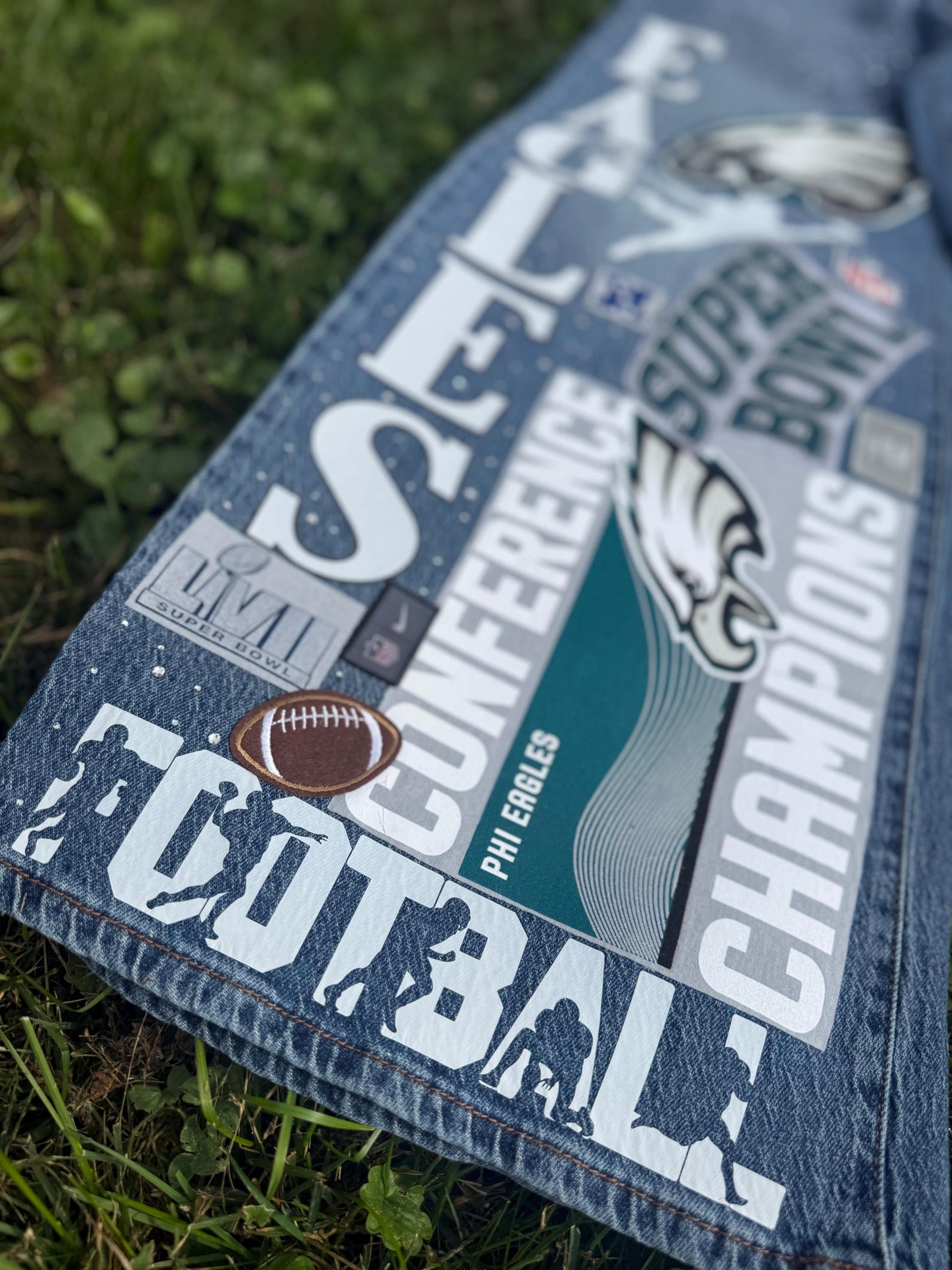 Custom NFL Jeans - Reworked - Etsy