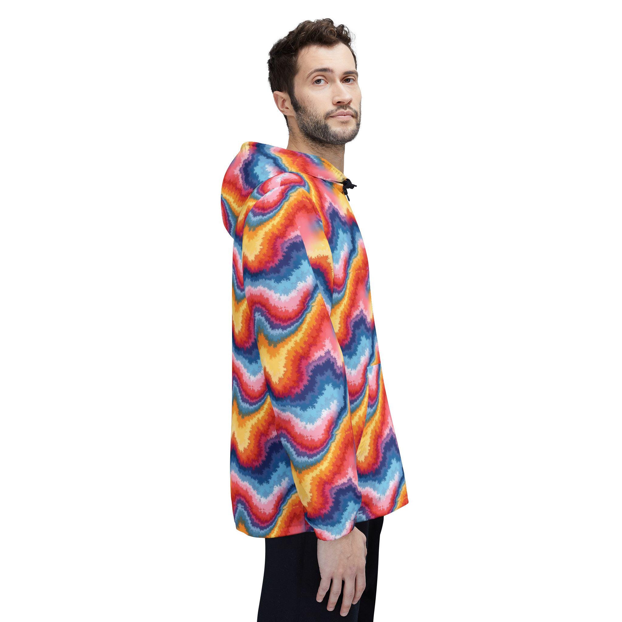Abstract Rainbow Windbreaker Jacket – Colorful Festival Wear, Vibrant ...