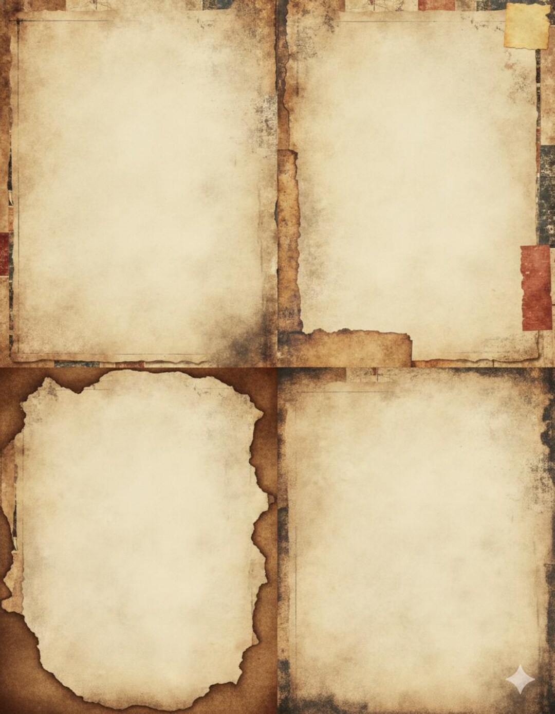 Vintage Grunge Digital Paper Pack, Antique Scrapbook Backgrounds ...