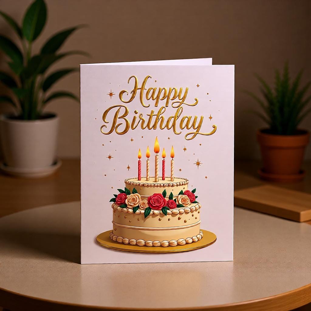 Set of 6 Classical Birthday Cards for Adults – Elegant Printable ...