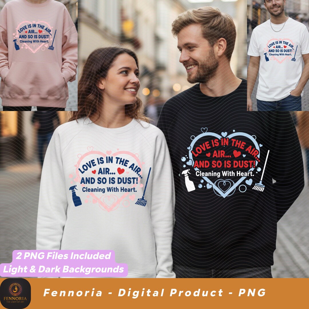 Love is in the Air and so is Dust Funny Cleaning Quote T-shirt Design ...