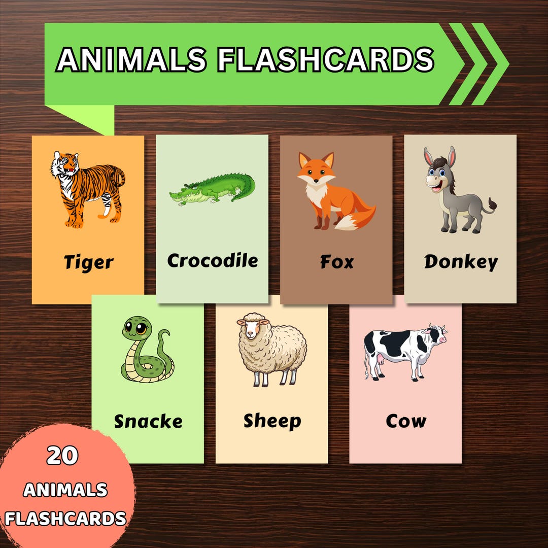 Animal Flashcards – Printable Toddler & Preschool Learning Cards ...