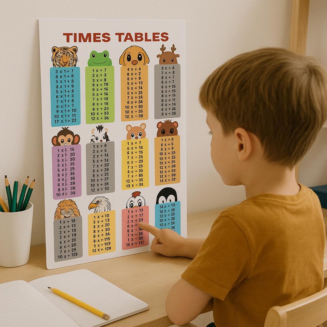 Times Tables Multiplication Chart: Classroom Math Poster (PDF, PNG, SVG ...