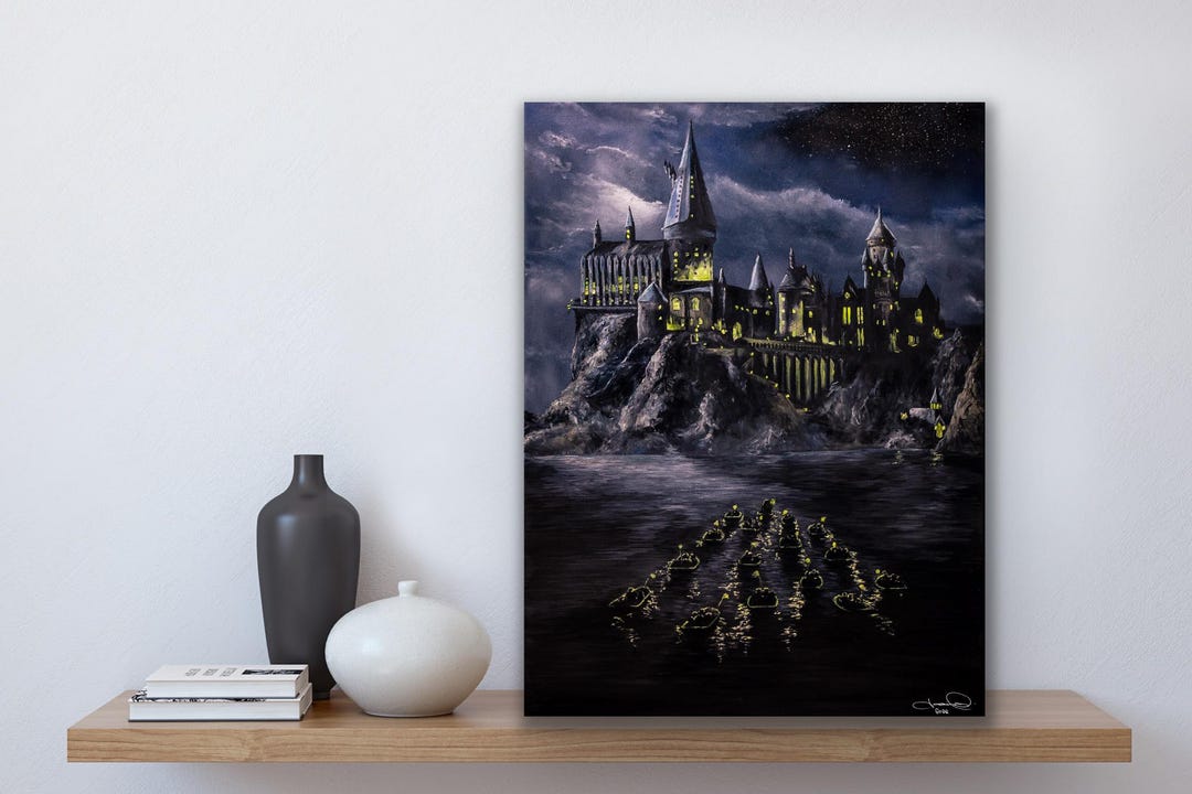 Hogwarts Castle at First Years’ Arrival – Original Oil Painting Print ...