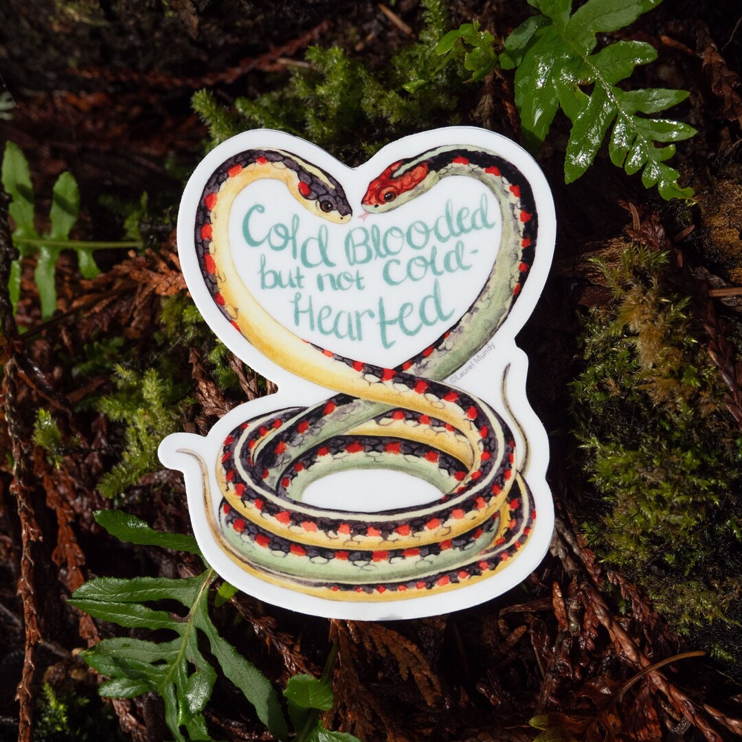 Garter Snakes 3" Medium Vinyl Sticker Cold Blooded but Not Cold Hearted ...