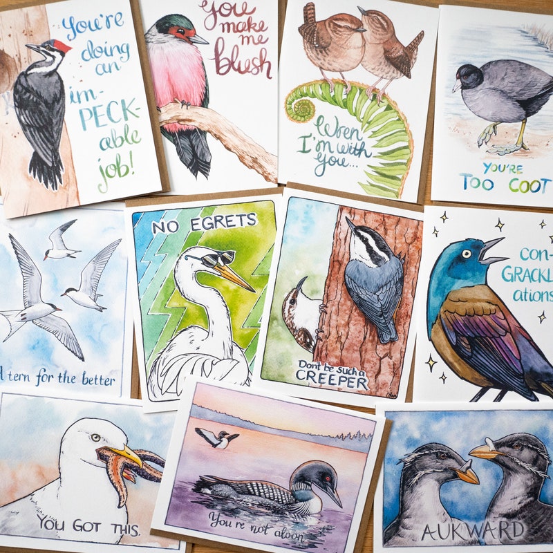 Bird Pun Greeting Cards - Etsy