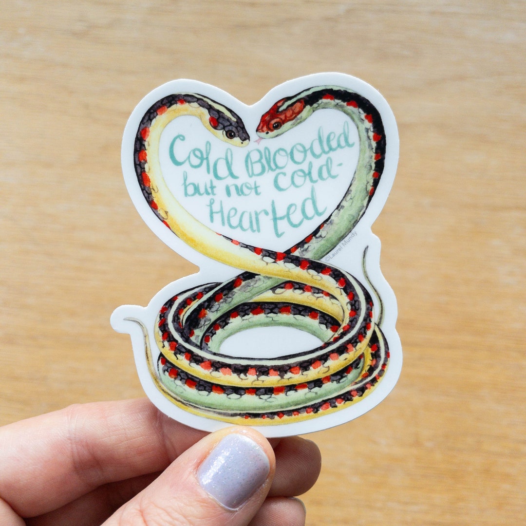 Garter Snakes 3 Medium Vinyl Sticker Cold Blooded but Not Cold Hearted ...