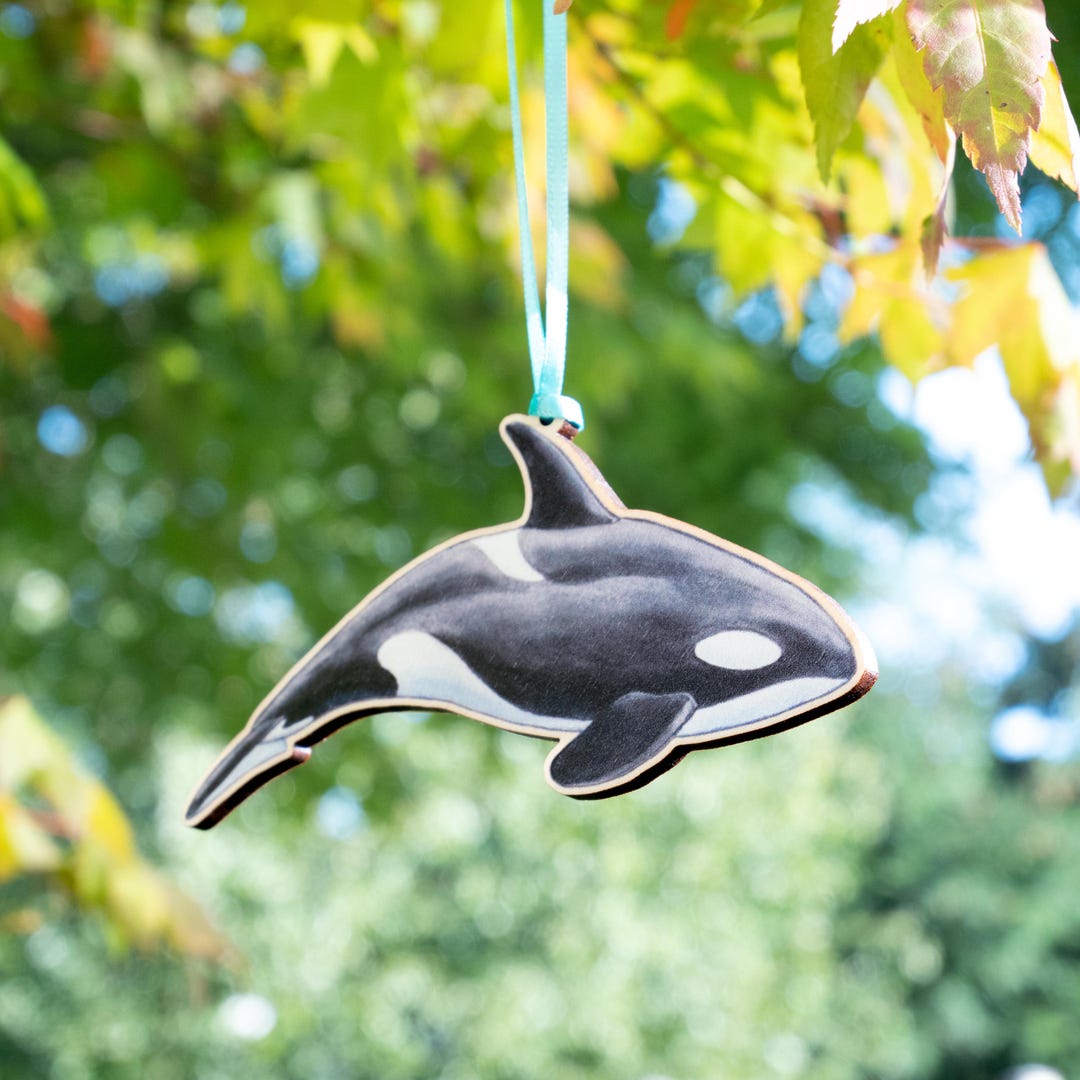 Orca Wood Ornament - Sustainable Maple Tree Decoration - Etsy