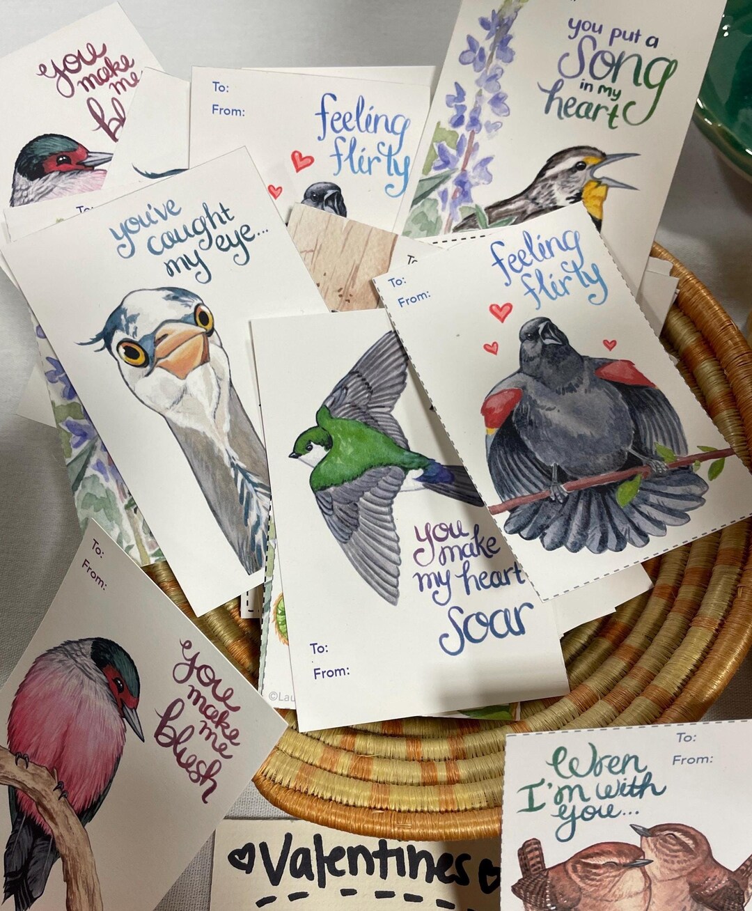 Printable Bird Valentines - DIGITAL DOWNLOAD - 8.5" X 11" PDF With 8 ...