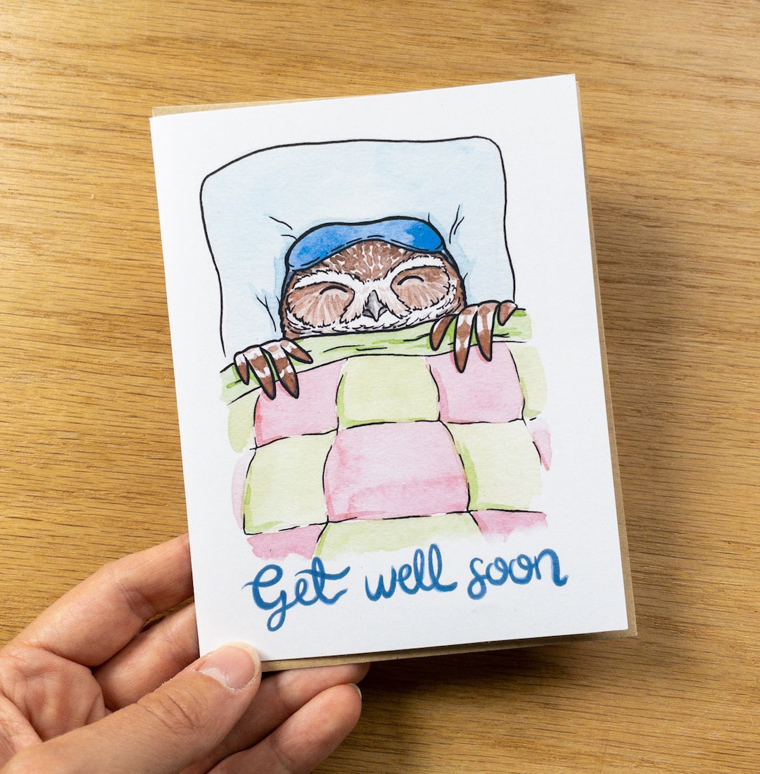 Get Well Soon Burrowing Owl Greeting Card 100% Recycled Paper - Etsy
