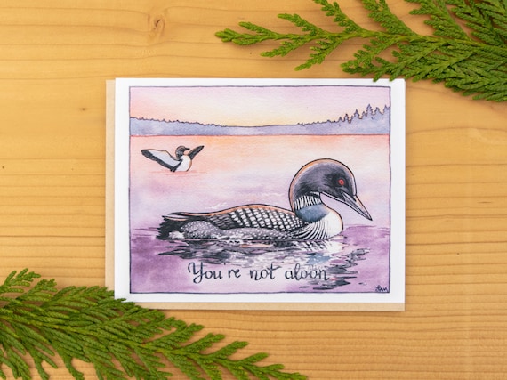 You're Not Aloon Common Loon Bird Pun Greeting Card 100% | Etsy