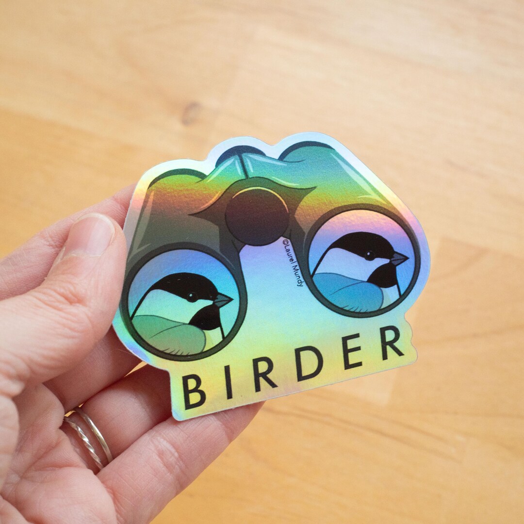 BIRDER 3"x2.5" Holographic MEDIUM Vinyl Sticker - Waterproof/dishwasher ...