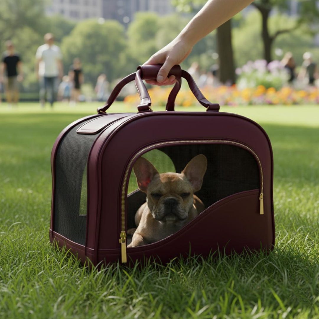 Luxury Burgundy Custom Leather Dog Bag | Elegant Cat Tote | Premium ...