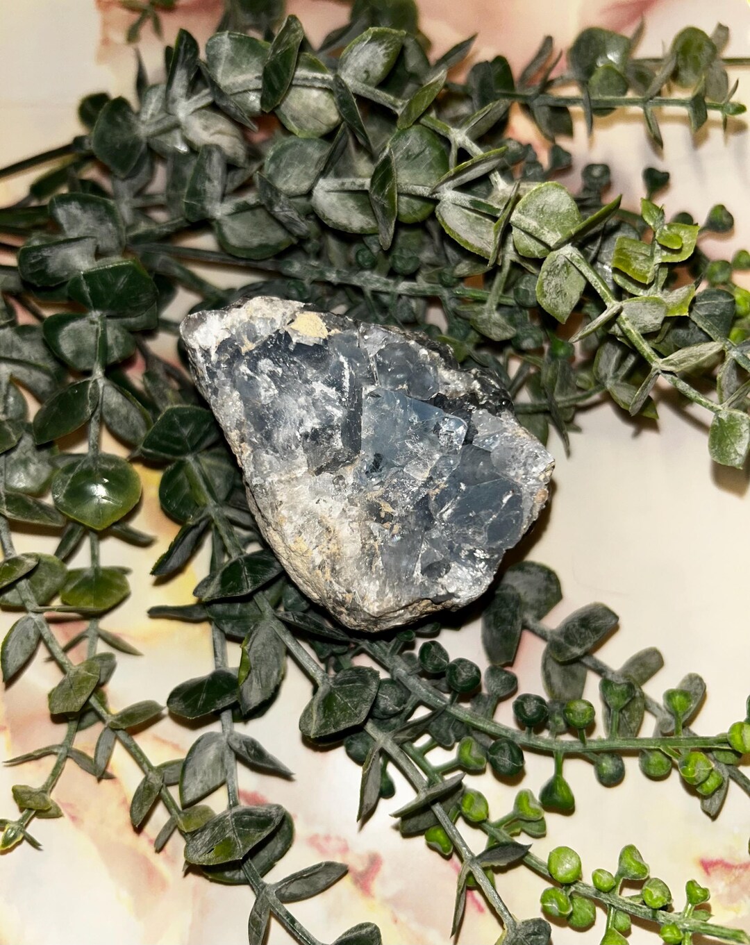 Natural Celestite Chunk | Angelic Blue Crystal Cluster | Calming ...