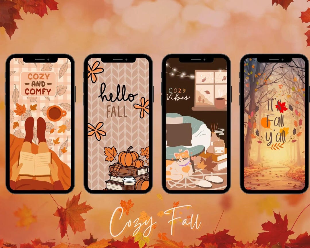 Autumn Vibes Digital Wallpaper Bundle for Cozy Fall Days | Instant ...