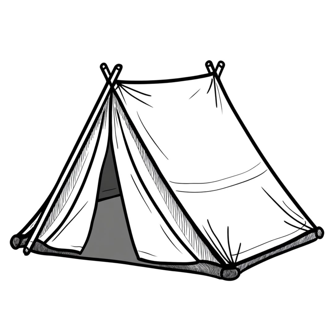 Cute Camping Tent Illustration PNG & SVG, 300 DPI, Transparent ...