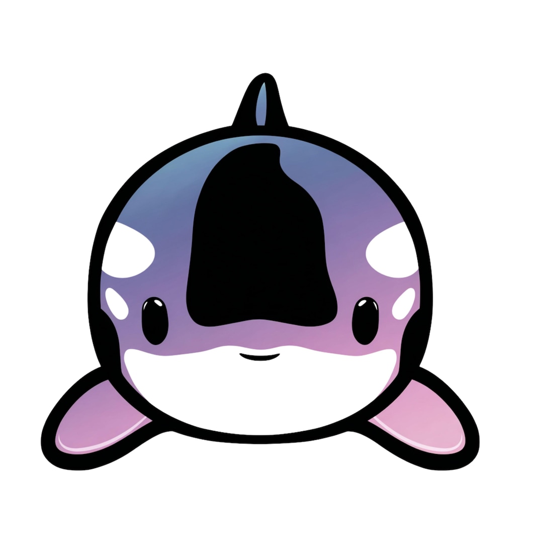 4 Cute Colorful Orcas | Orca Clipart PNG SVG | Kawaii Ocean Animal ...