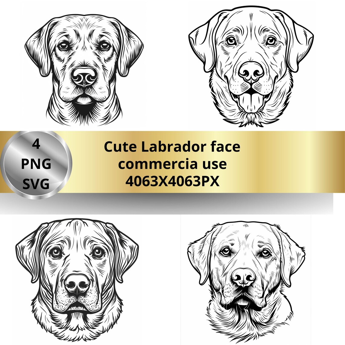 Cute Labrador Face SVG/PNG – Digital Cut File for Cricut & Silhouette ...