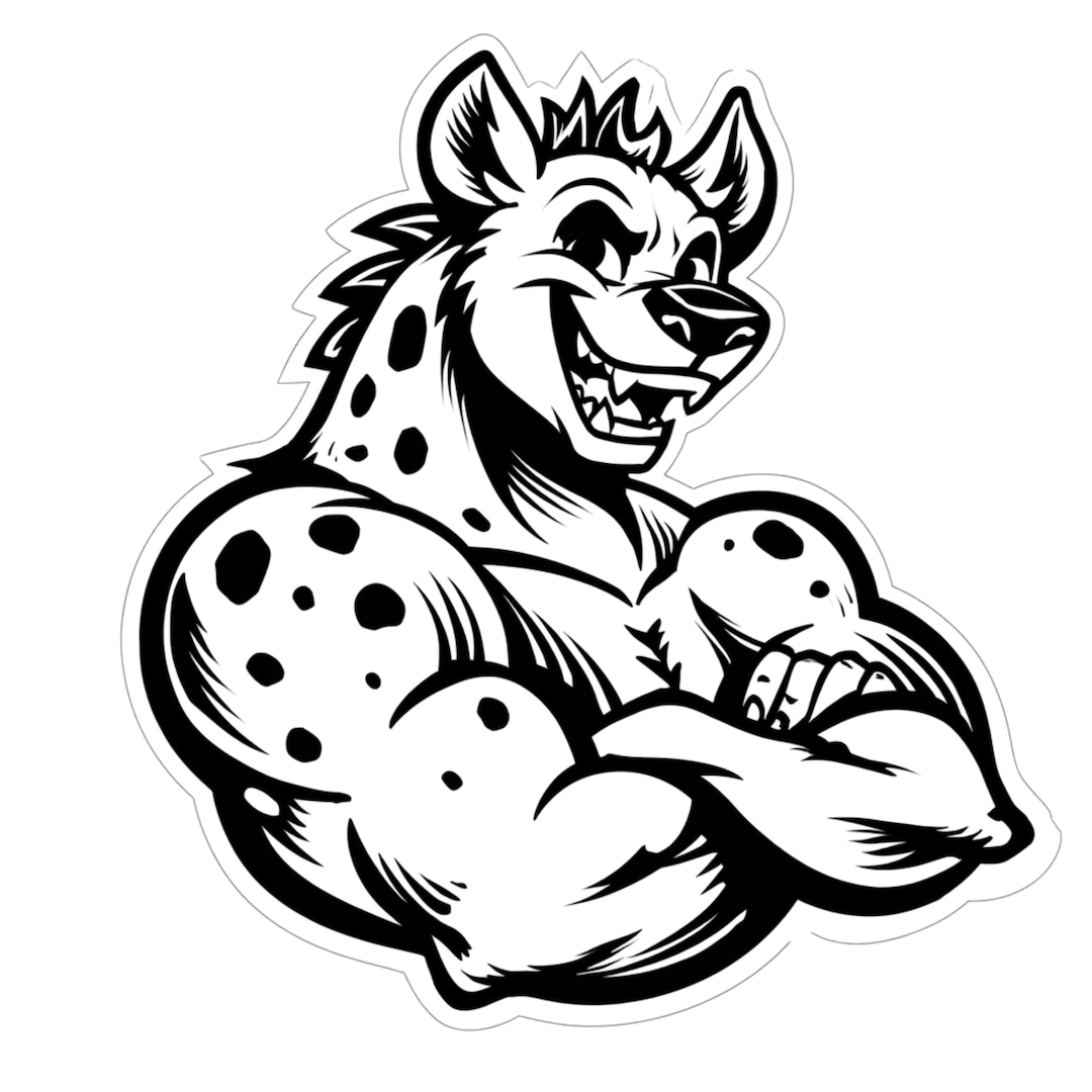 Cute Muscular Hyena Illustration PNG & Svg,4063x4063px 300 DPI ...