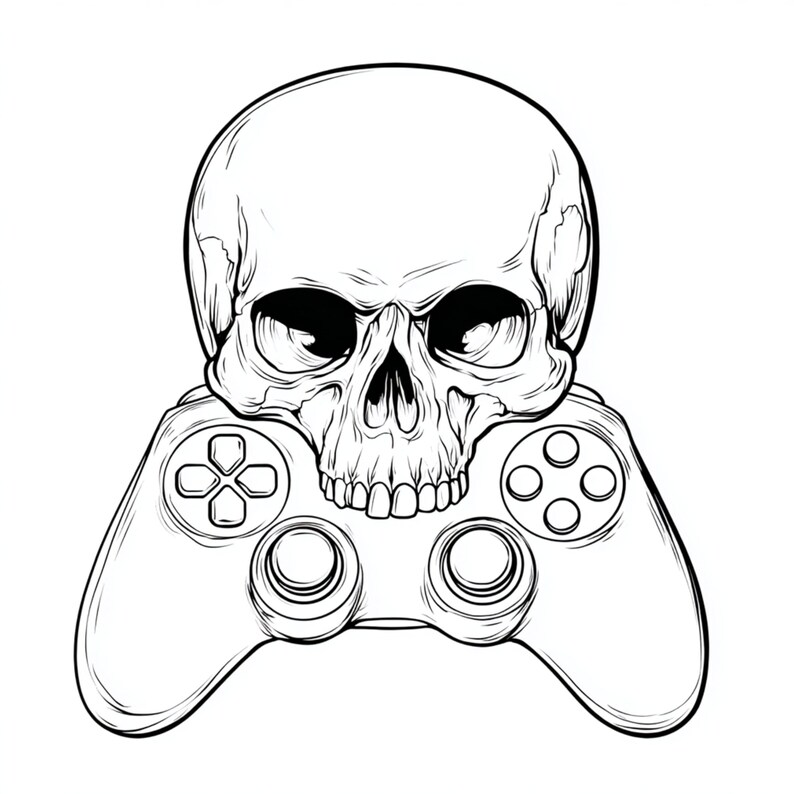 Gamer Skull SVG PNG – Skull With Headphones & Controller Cartoon Design ...