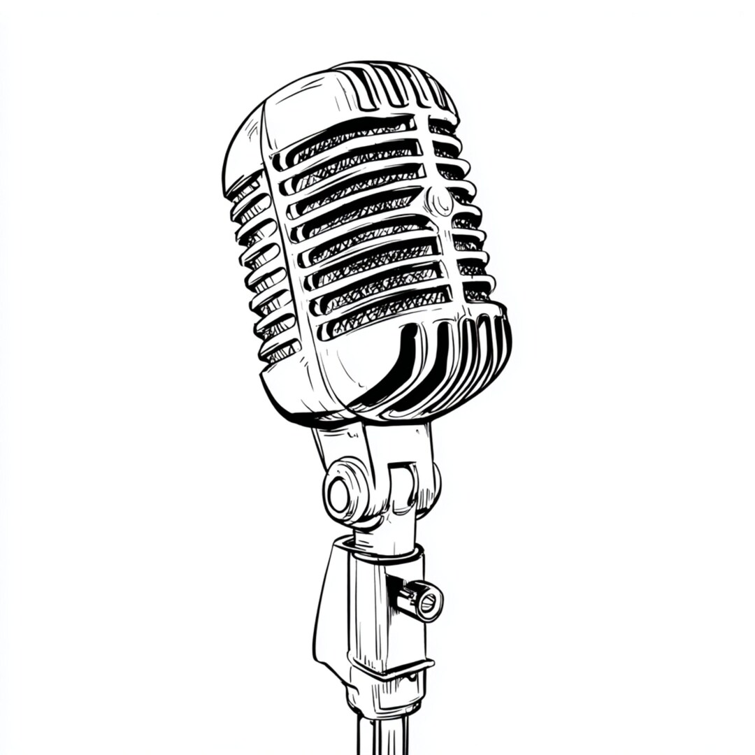 Vintage Singing Microphone SVG PNG – Retro Music Clipart Design for ...