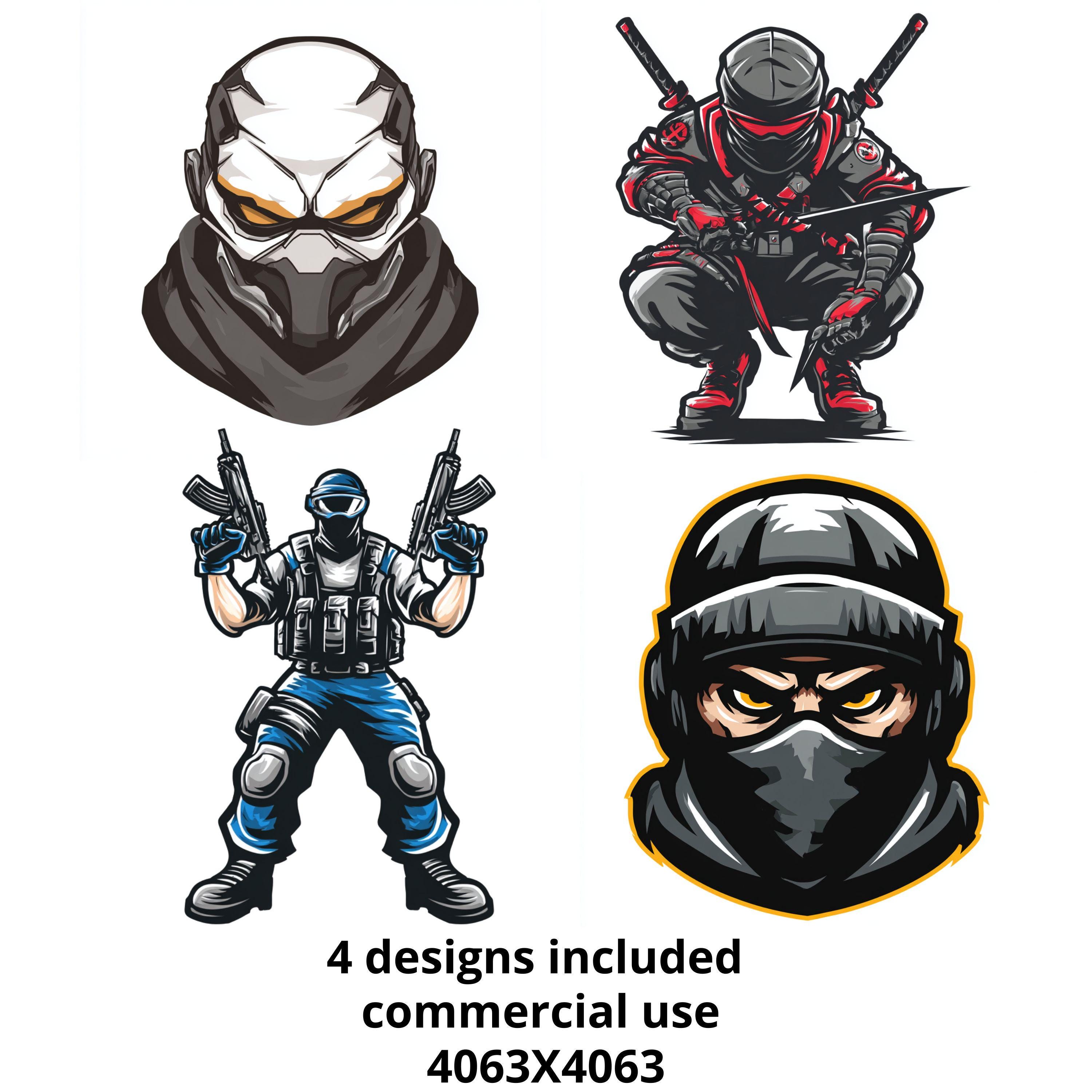 Masked Mercenary Soldier SVG PNG – Warrior Head Clipart Design for ...