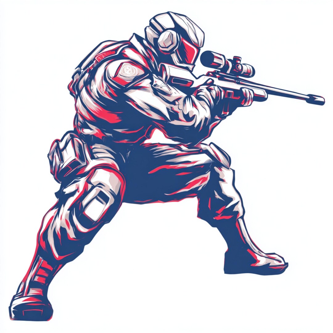 4 Sniper Soldier Head SVG PNG –tactical Marksman Mascot Clipart for ...
