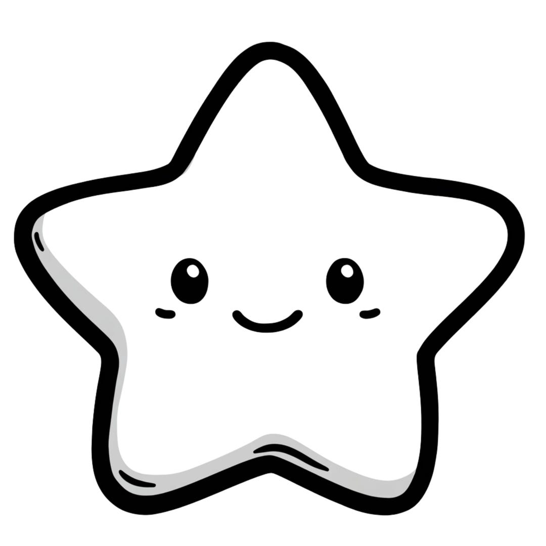 Cute Star Illustration PNG & SVG, 300 DPI, Transparent Background ...