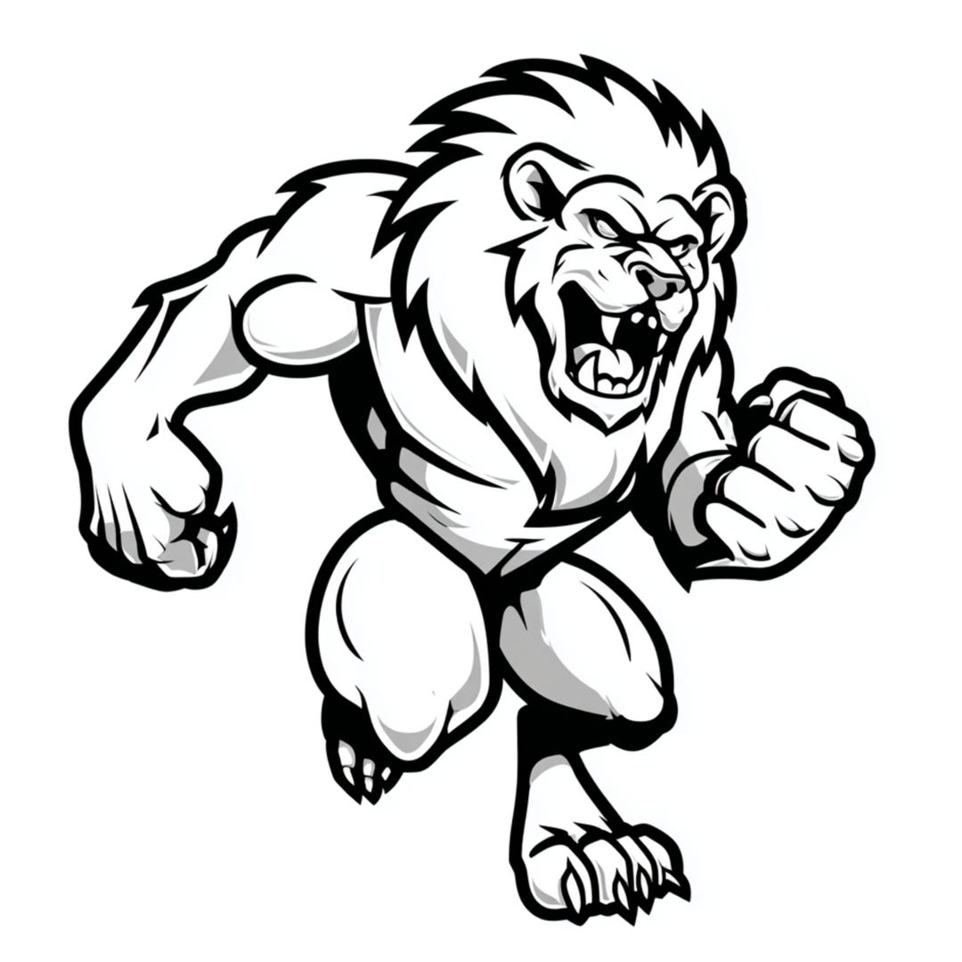 Clipart Lion SVG PNG – Fierce Gamer Mascot Cartoon Animal Design for ...