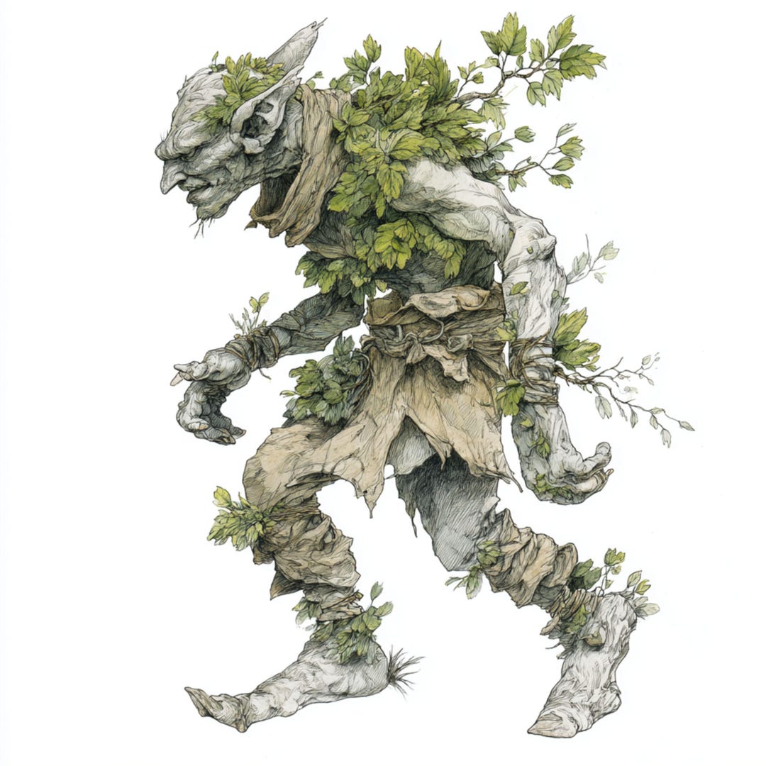 4 Forest Goblin Watercolor PNG SVG | Fantasy Creature Illustration ...
