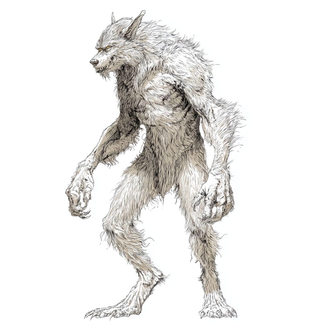 4 Werewolf Watercolor PNG SVG | Fantasy Lycan Illustration ...