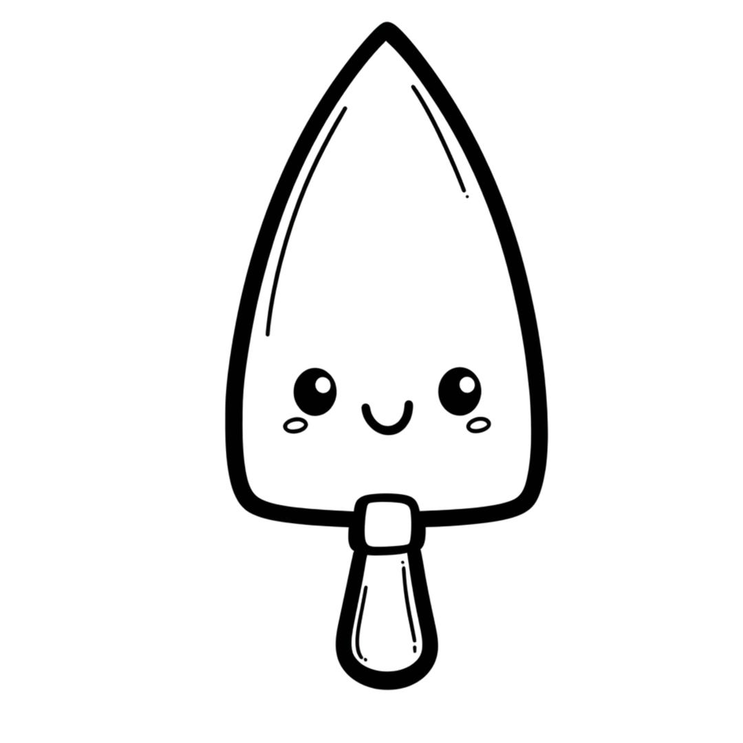 Cute Trowel Illustration PNG & SVG, 300 DPI, Transparent Background ...