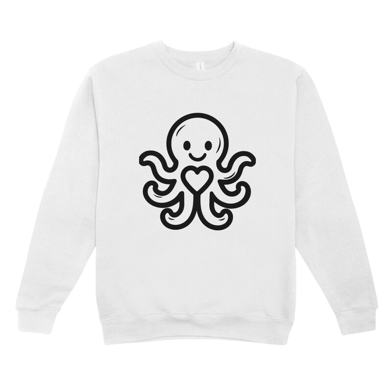 4 Valentine Octopus With Heart SVG PNG – Cute Romantic Love Design for ...