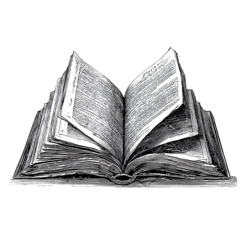 Cute Open Book Illustration PNG & SVG, 300 DPI, Transparent Background ...