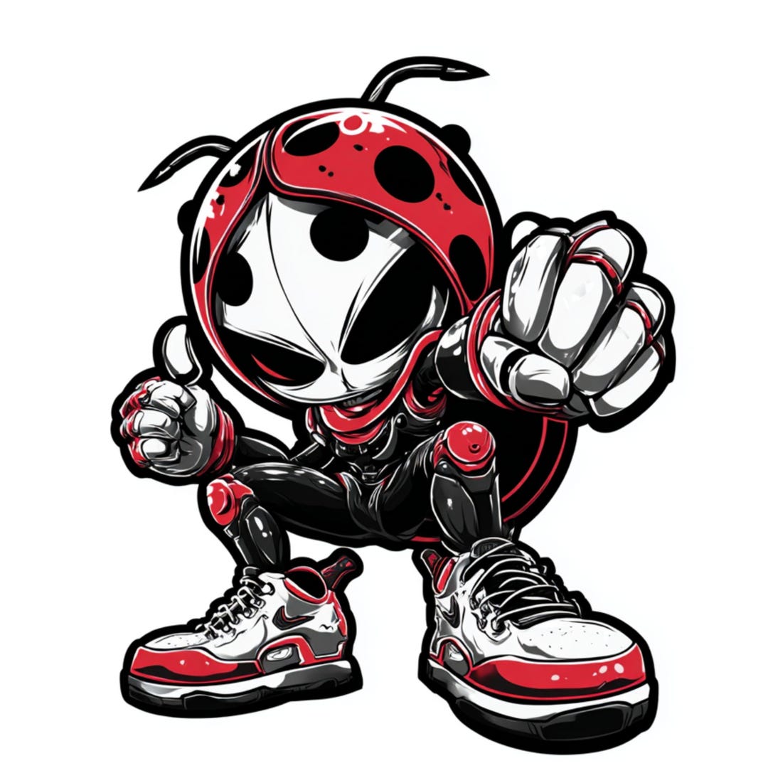 4 Ladybug Clipart SVG PNG – Insect Warrior Mascot Head Clipart for ...
