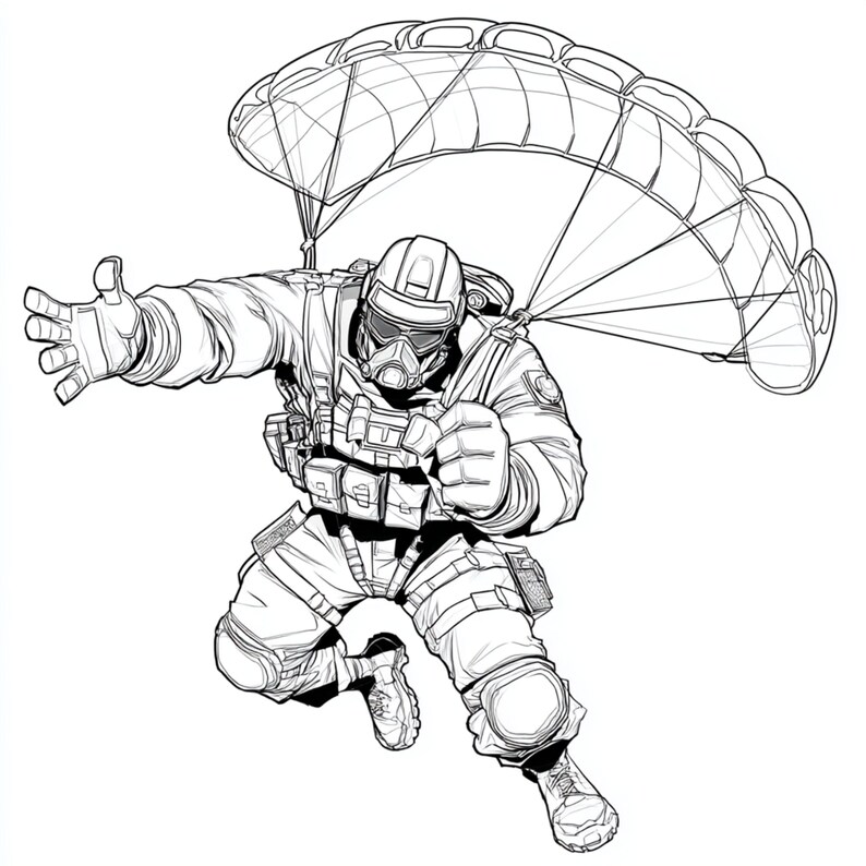 Paratrooper Soldier SVG PNG – Military Airborne Warrior Clipart Design ...