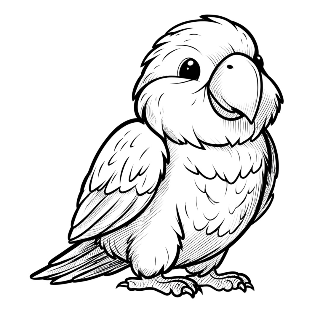 Cute Parrot Illustration PNG & SVG, 300 DPI, Transparent Background ...