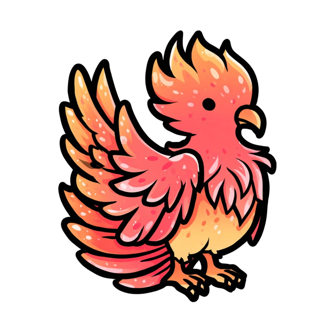 2 Phoenix Bodies + 2 Heads | Cute Phoenix PNG SVG for Cricut | Kawaii ...