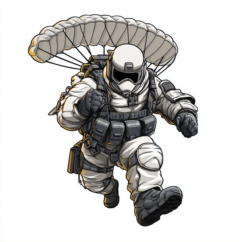 Paratrooper Soldier SVG PNG – Military Airborne Warrior Clipart Design ...