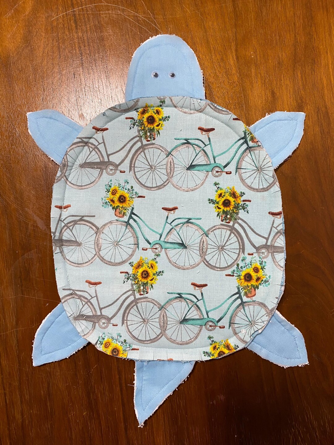 Handmade Turtle Floor Mop, Bicycle Print Cotton, Reusable Cleaning Pad ...