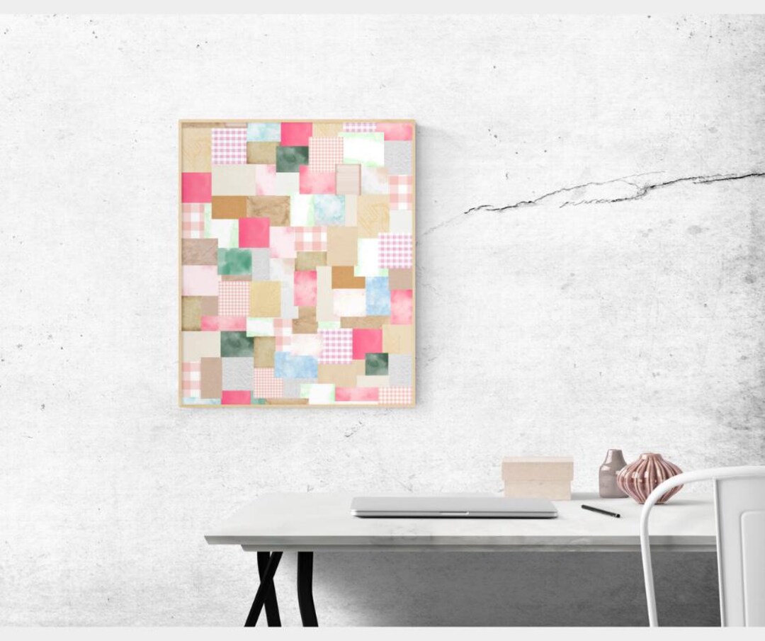 Digital Design of Abstract Pink Poster - Etsy